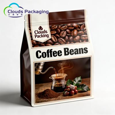 China Custom Coffee Bag With Degassing Valve Food Grade Zipper Stand Up Pouch For Coffee Packaging for sale
