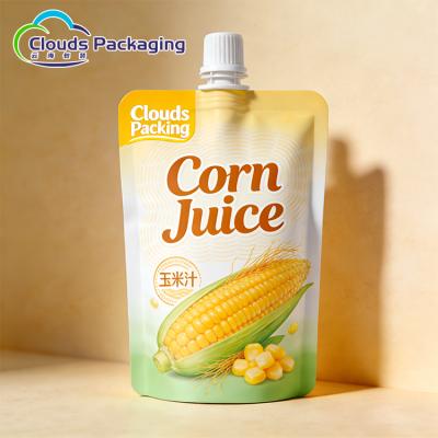 China Beverage Milk Juice Bag Vertical Reusable Liquid Bag Plastic Packaging Sealed Storage Spout Bag for sale