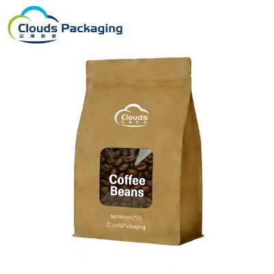 China Heat Seal Packaging Bags Stand up Pouch Biodegradable Kraft Paper Packaging Bags for Coffee Beans for sale