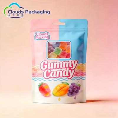 China Printed Packaging Bags Resealable Zip Lock Bag Food Grade PE Stand up Pouch Packaging Bag for Candy Gummy for sale