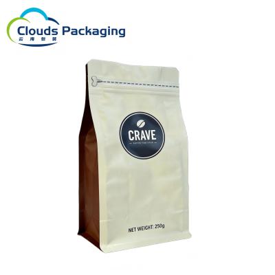 China Zipper Stand up Pouch Custom Printed Matte Moisture Proof Valve Resealable Zip Lock Flat Bottom Coffee Packaging Bags for sale