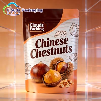 China Wholesale PET Material Plastic Bags Free Sample Resealable Packaging Bags for Chinese Chestnut Nuts for sale