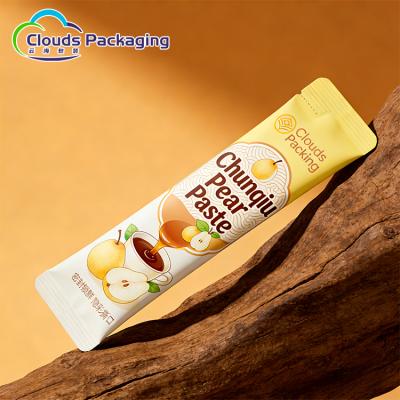 China Snack Packaging Pouch Paste Pouches Strip Shape Plastic Seal Packaging Bags With Printing for sale