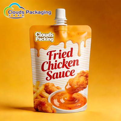 China Digital Print Packaging Bags Plastic Liquid Stand up Packaging Bags Products Sauce Spout Pouch for sale