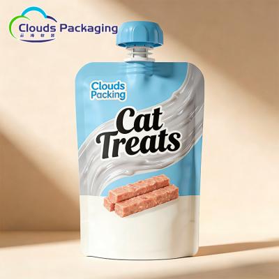 China Spout Stand-Up Pouch with Air Seal for Food Package Cat Treats Bags Plastic Stand-Up Squeeze Pouch for sale