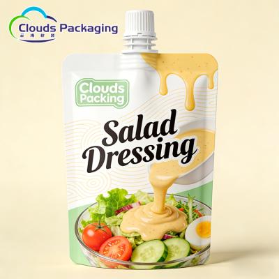 China Custom Spout Pouches for Salad Dressing Mylar Bag Liquid Packaging Plastic Bag For Liquid for sale