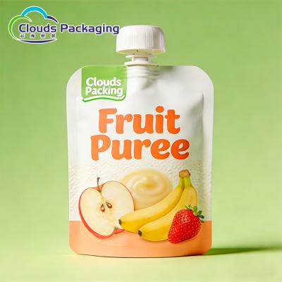 China Custom Printing Plastic Liquid Packaging Stand up Drink Pouch with Spout Refill Squeeze Baby Food Juice Spout Pouch Bag for sale