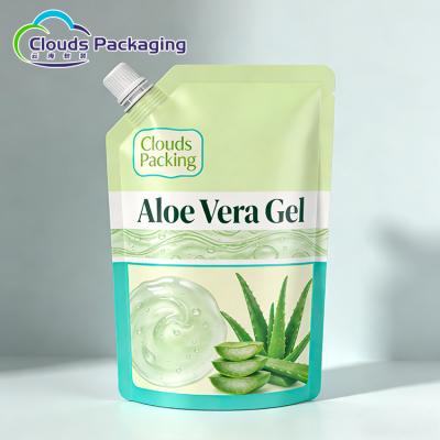 China Customized Plastic Bags Cosmetic Valve Square Plastic Packaging Filling Bag Liquid Aluminium Stand up Spout Pouch for sale