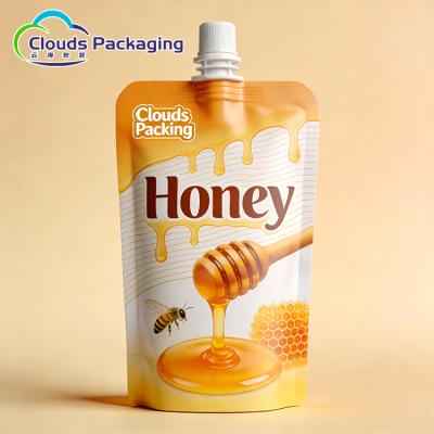 China Food Grade Products Packaging Bag Resealable Plastic Spout Bag Liquid Paste Product Packaging Bag For Honey for sale