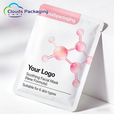 China Customized Printing Plastic Bags Laminated Foil Face Mask Packaging Three Side Seal Plastic Packaging Bags for Cosmetic Skincare for sale