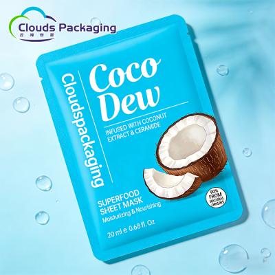 China Frosted Matte Facial Mask Packaging Bag Cosmetics Single Piece Packaging Facial Mask Aluminum Foil Bag Custom Printing for sale