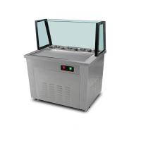 China Stainless Steel Thai Square Rolled Ice Cream Maker 220V 1200W Commercial Yogurt Machine for sale