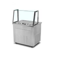China Stainless Steel Thai Square Rolled Ice Cream Maker 220V 1200W Commercial Yogurt Machine for sale
