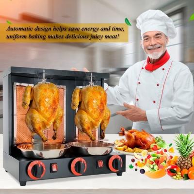 China Burners Propane Gyro Machine Broiler Kebab Doner Shawarma Automatic Vertical Rotisserie BBQ Grill for sale