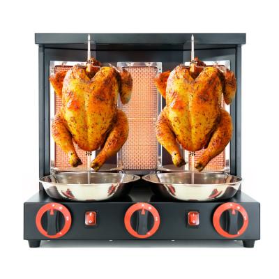 China Burners Propane Gyro Machine Broiler Kebab Doner Shawarma Automatic Vertical Rotisserie BBQ Grill for sale