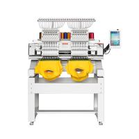 China Industrial 2 Head 15 Needle Computerised Embroidery Machine 400x400mm Cap Flat for sale
