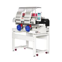 China Industrial 2 Head 15 Needle Computerised Embroidery Machine 400x400mm Cap Flat for sale