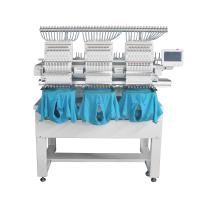 China 3 Head 10 Needle Embroidery Machine 400x450mm Flat Monogram Sewing Machine 1200 Rpm for sale