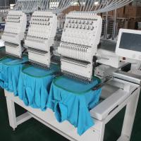 China 3 Head 10 Needle Embroidery Machine 400x450mm Flat Monogram Sewing Machine 1200 Rpm for sale