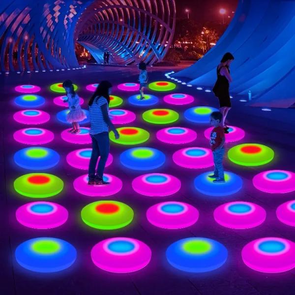 Quality IP65 Waterproof LED Dance Floor Tile with 16 Color Changeable Lighting and 200KG Load Capacity for Interactive Play for sale