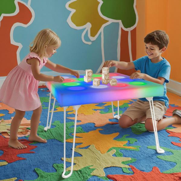 Quality Foldable Eco-Friendly LED Learning Table with RGB Color-Changing LED for Kids for sale