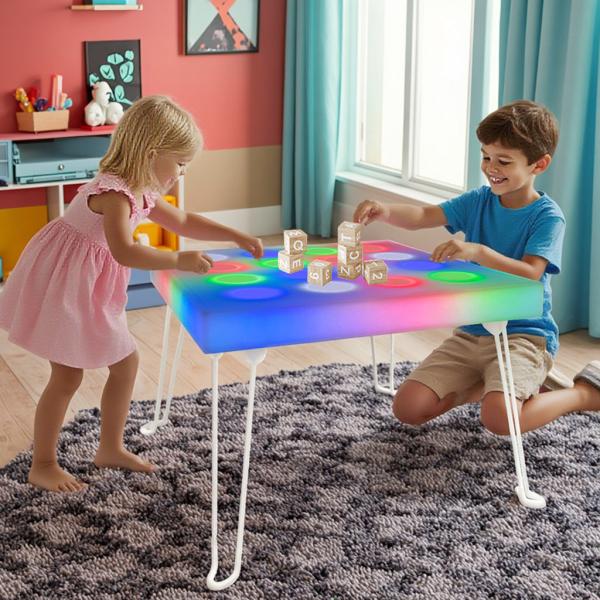 Quality Foldable Eco-Friendly LED Learning Table with RGB Color-Changing LED for Kids for sale