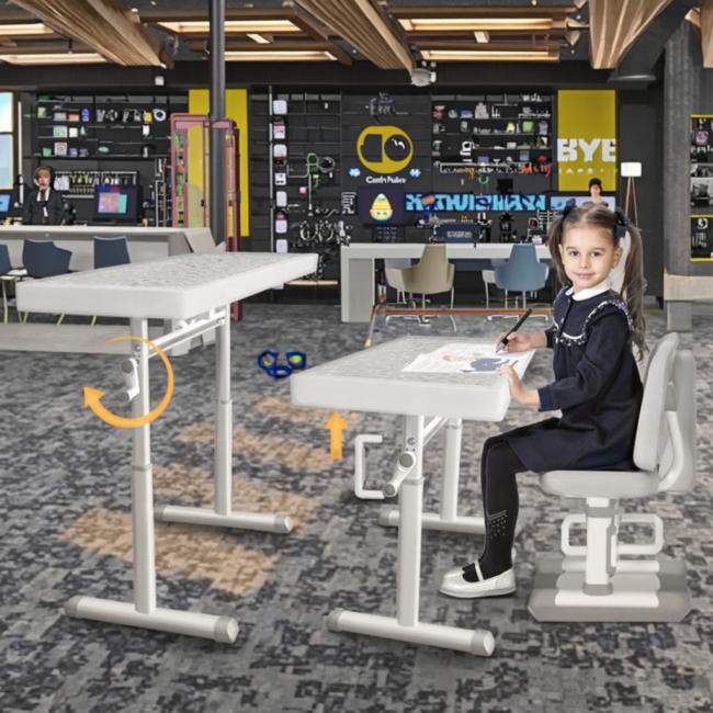 Child using the ergonomic study table in a home learning environment