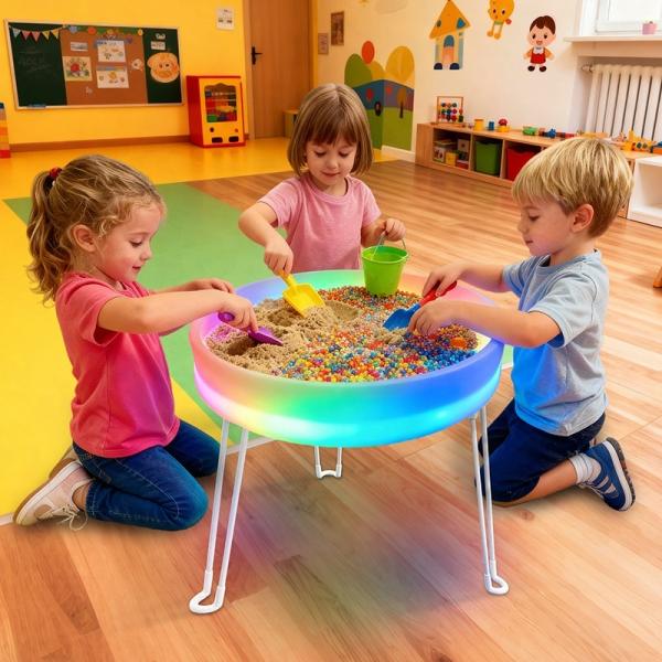 Quality Modern Kids' LED Sensory Table with Multicolor LED Illumination, Foldable Design for sale