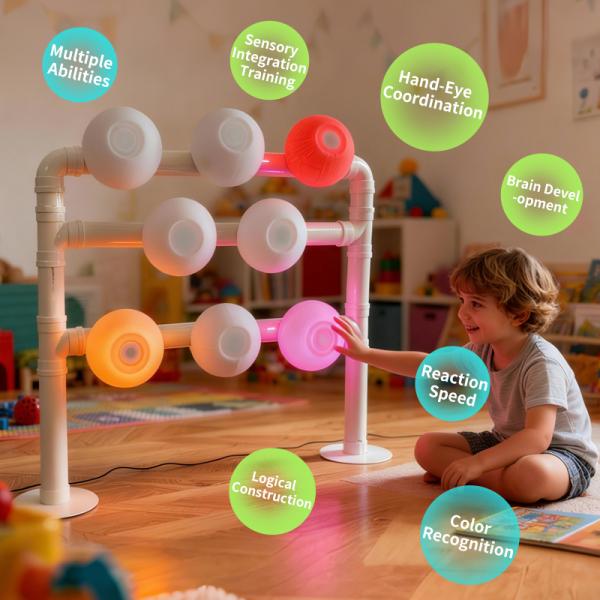 Quality LED Interactive Whack-A-Mole Wall Game With Music For Educational Reaction for sale
