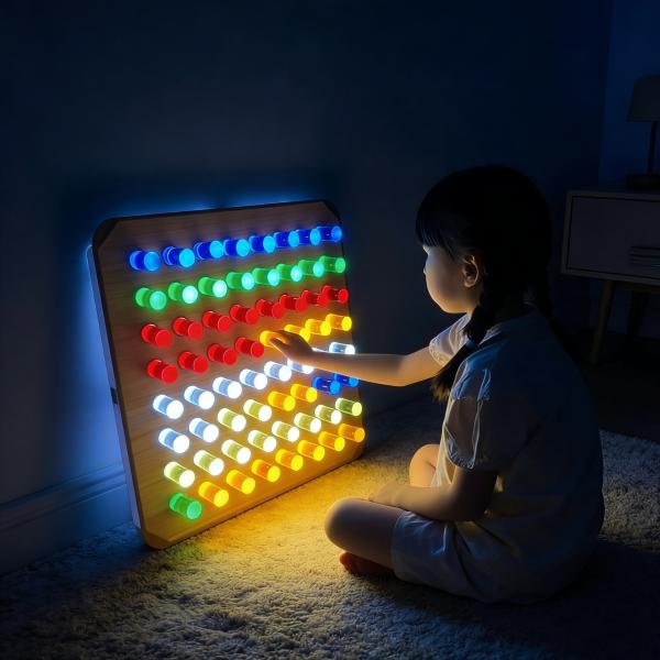 Quality Sensory LED Activity Light Panel with Colourful Pegs – Interactive DIY Play Wall for sale