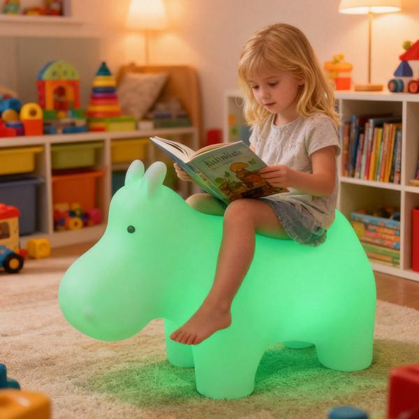 Quality LED Light Up Hippopotamus Chair – Sensory Seating & Ambient Furniture for Kids for sale