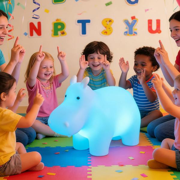 Quality LED Light Up Hippopotamus Chair – Sensory Seating & Ambient Furniture for Kids for sale