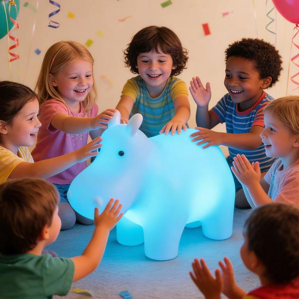 Quality LED Light Up Hippopotamus Chair for Kids – Waterproof Sensory Seating & Ambient Furniture for sale