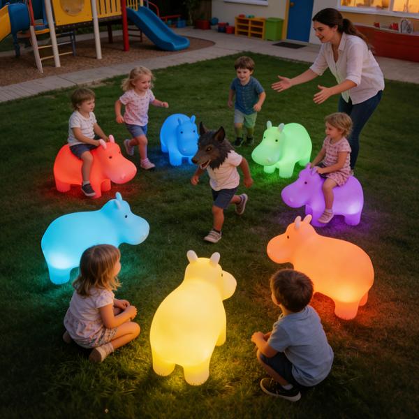 Quality LED Light Up Hippopotamus Chair – Sensory Seating & Ambient Furniture for Kids for sale