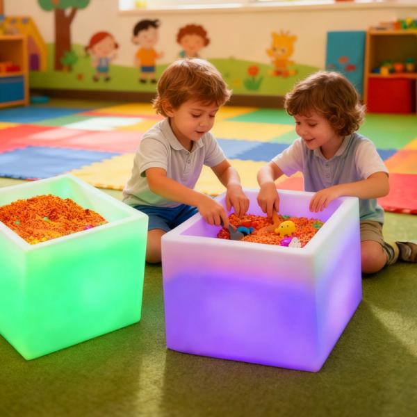 Quality Kids LED Light Table Sensory Activity Tray Square Sand & Creative Play Table for sale