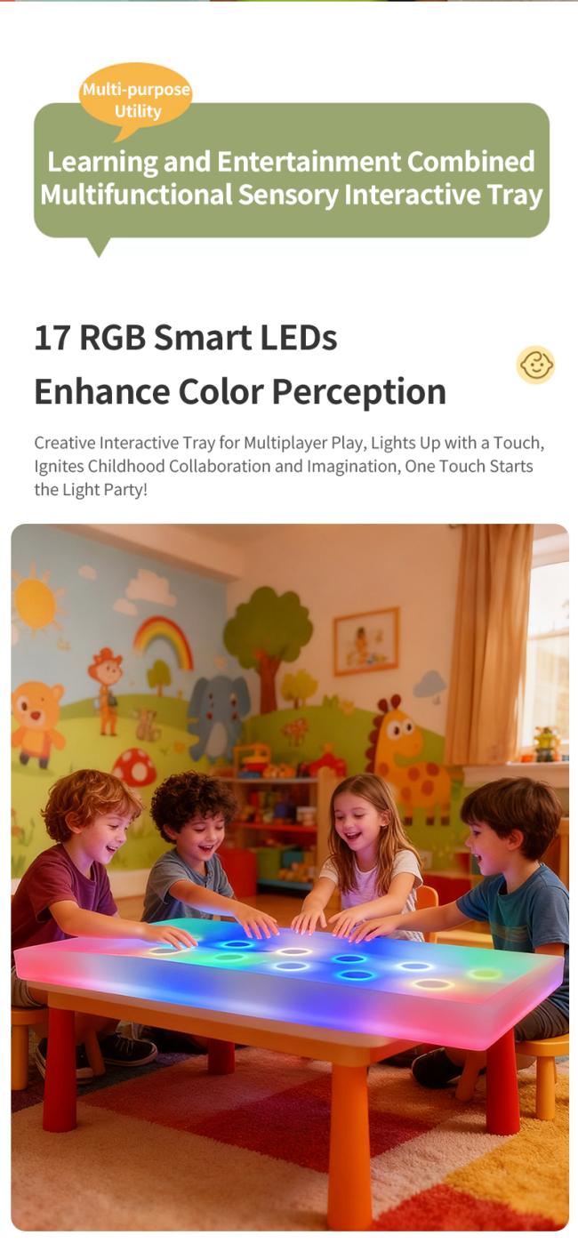 LED light patterns during sensory play