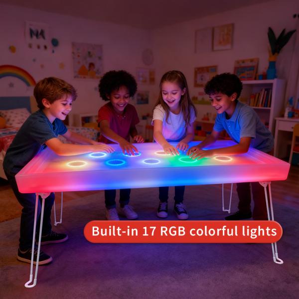 Quality Waterproof LED Sand Art Table with Foldable Design and 17 RGB LEDs for Kids' for sale