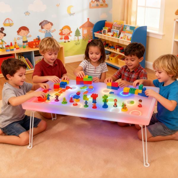 Quality Waterproof LED Sand Art Table with Foldable Design and 17 RGB LEDs for Kids' for sale