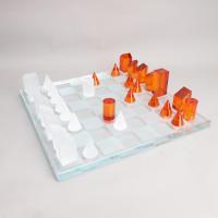 Quality Modern Luxury Crystal Chess Set with 37 x 37 cm Board and Crystal Glass for for sale