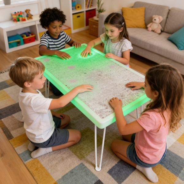 Quality Interactive Light Table with 20 Touch-Sensitive RGB LEDs, Foldable Legs, and for sale