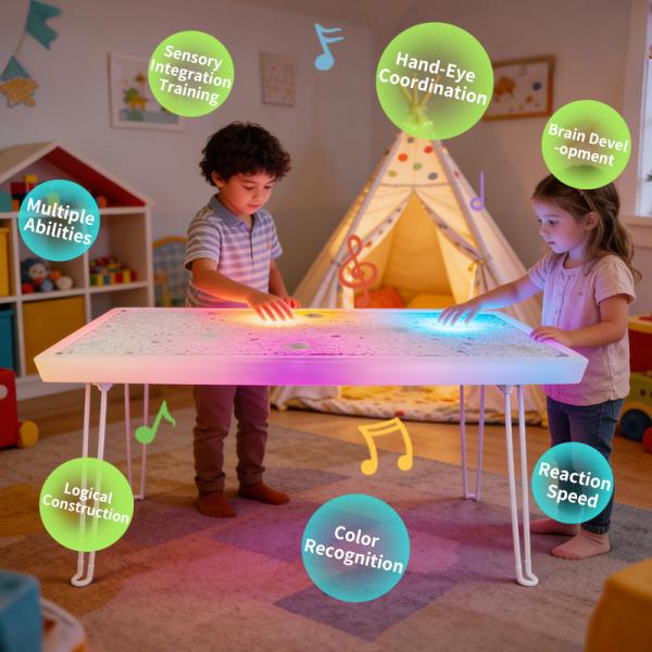 Quality Interactive Light Table with 20 Touch-Sensitive RGB LEDs, Foldable Legs, and for sale