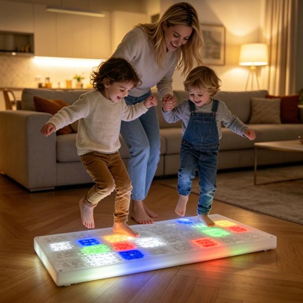 Quality Step-to-Light LED Floor Tile – 32 RGB Lights, Touch Activated Dance Mat for Sensory Room, Autism Therapy & Party Games for sale