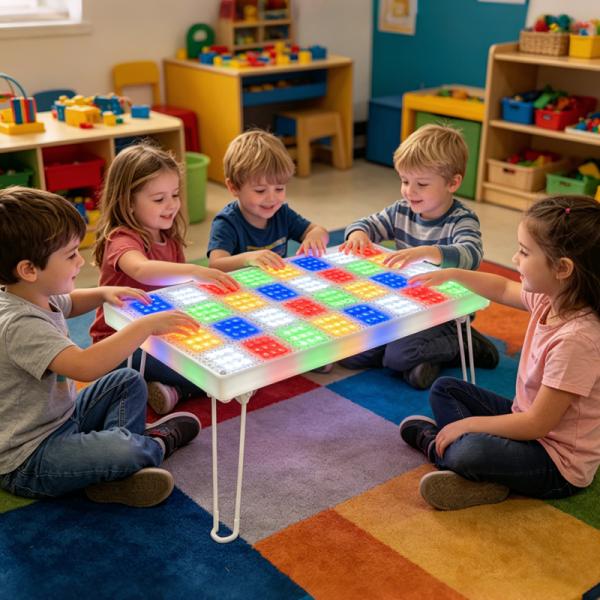 Quality Interactive LED Table – Foldable Sensory Table with 288 Touch RGB Lights, for sale