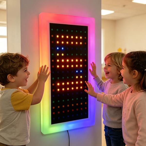 Quality 128-Switch Interactive Pixel Wall – LED Sensory Learning Wall Panel with Dual-Action Switches for Autism Therapy, Montessori & Special Education for sale