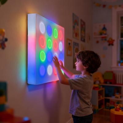 China Interactive LED Sensory Wall Panel with 16 RGB LEDs, 4400mAh Rechargeable Battery, and Premium PE Material for Autistic Children for sale