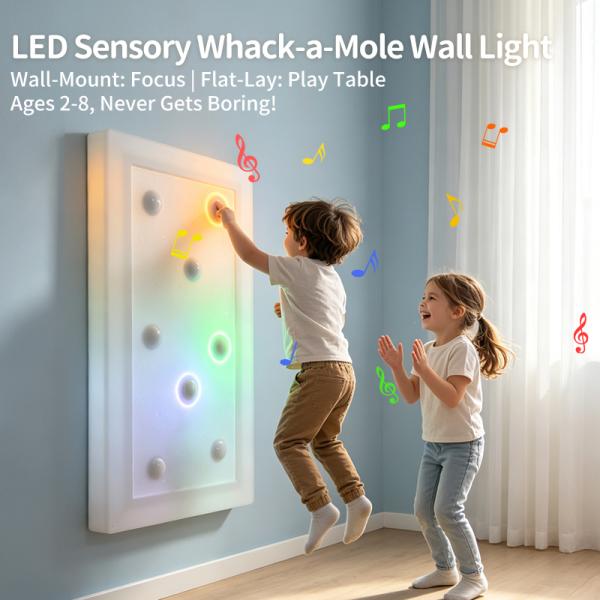 Quality Montessori Furniture Interactive LED Wall Panel with 2-in-1 Wall & Table Design and 8 RGB Lights for Kids Sensory Play for sale