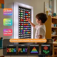 Quality 128-hole LED Peg Board Sensory Wall Panel with RGB Color Changing for Autism for sale