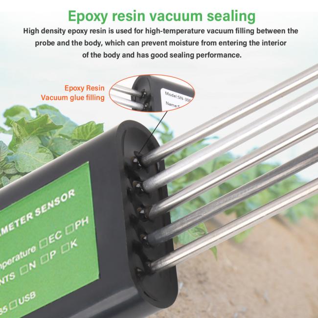 7-in-1 USB Soil Sensor in use