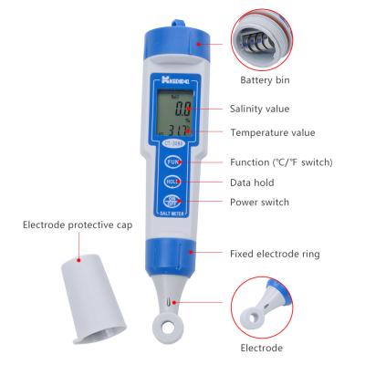 China Aquarium Water Quality Salt Pool Water Salinity Meter Pen Type Range 0.0% To 10.0% for sale