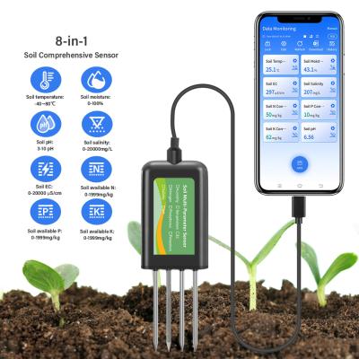 China Smart 8-in-1 Soil NPK EC PH Temperature Moisture Sensor USB Multi-Parameter Analyzer For Precision Farming for sale